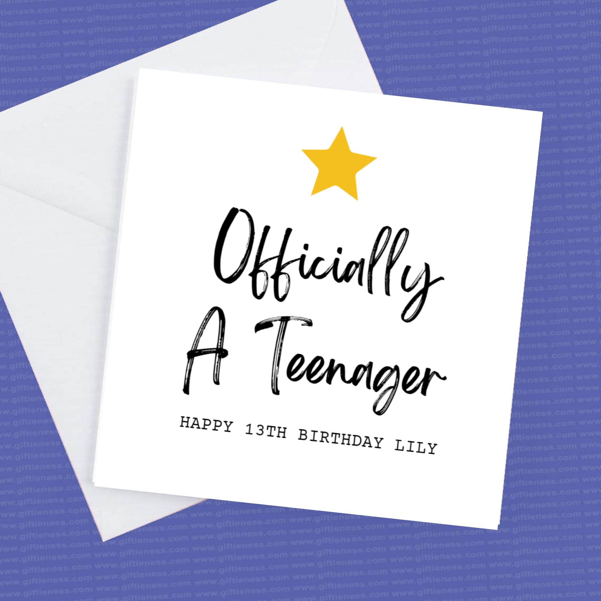 Officially a Teenager Card and Envelope - Etsy