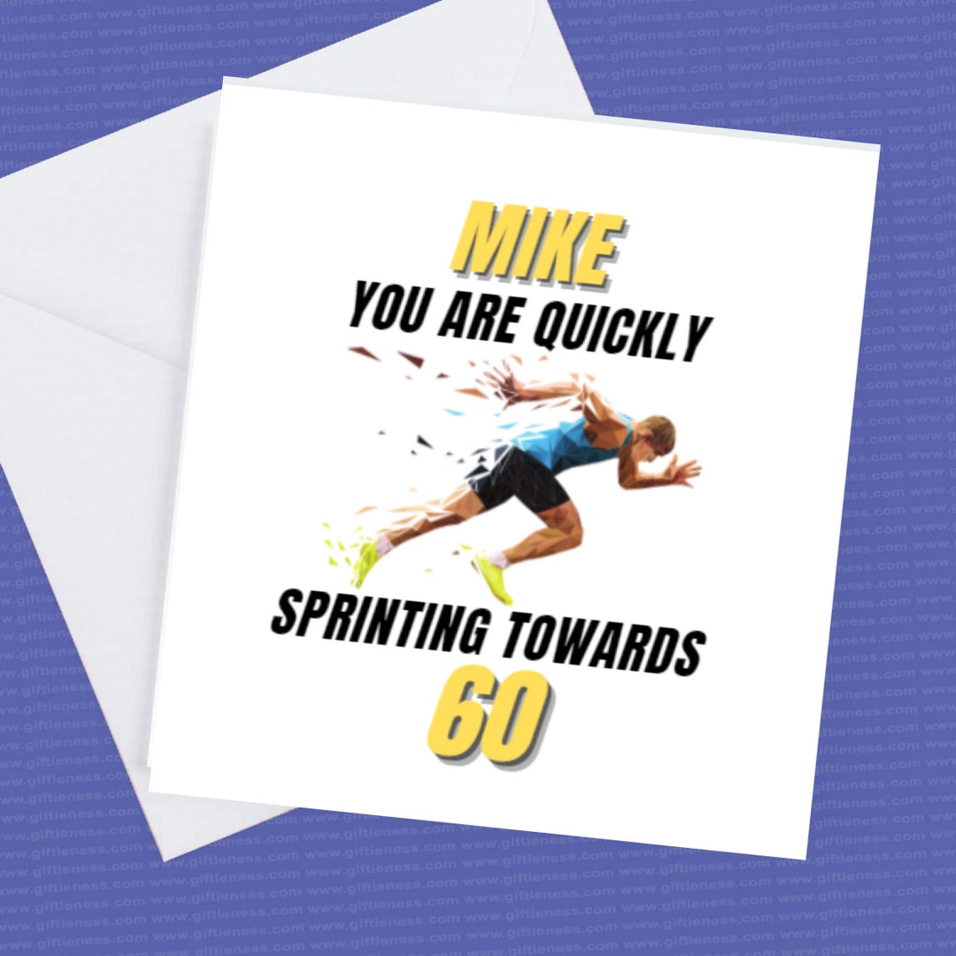Personalised Sprinting Birthday Card Any Name and Age Can Be Made - Etsy