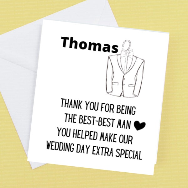 Best Man Thank You Card - Etsy