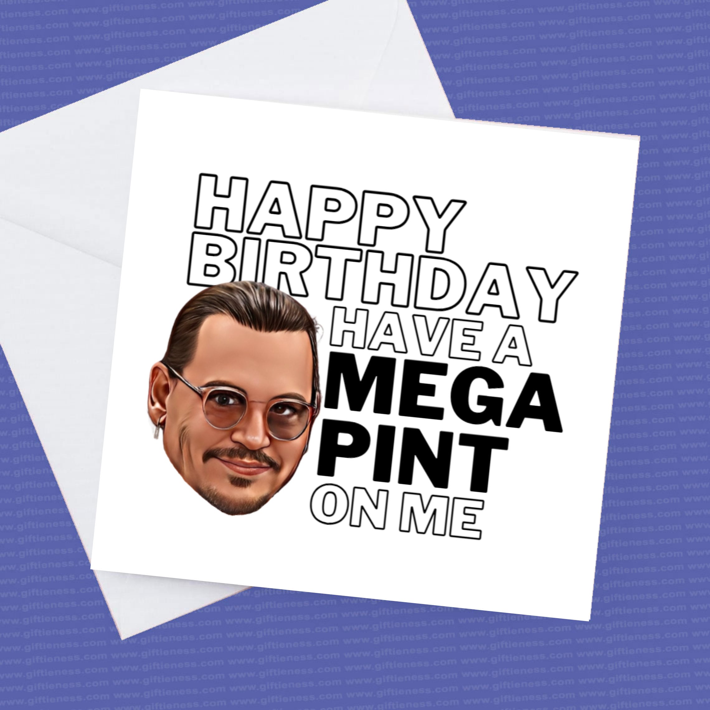 Have A Mega Pint on Me Johnny Depp Card, Johnny Depp Birthday Card ...
