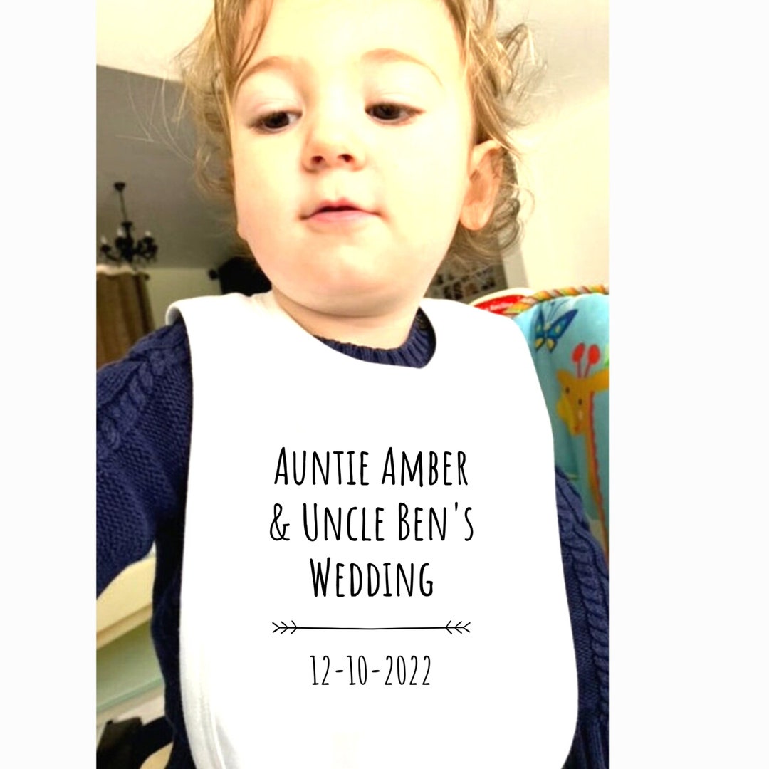 Wedding Baby Bib Names and Dates of Wedding Personalised Bib - Etsy