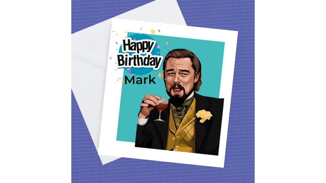 Personalised Leonardo Dicaprio Birthday Card Etsy