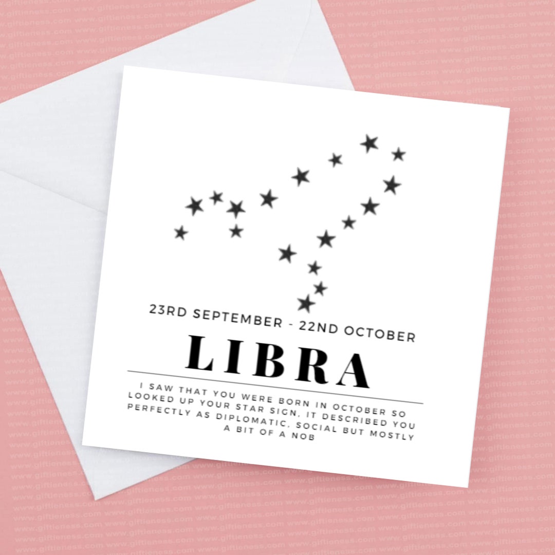 October Birthday Card, Libra Birthday Card, Funny Birthday Card - Etsy