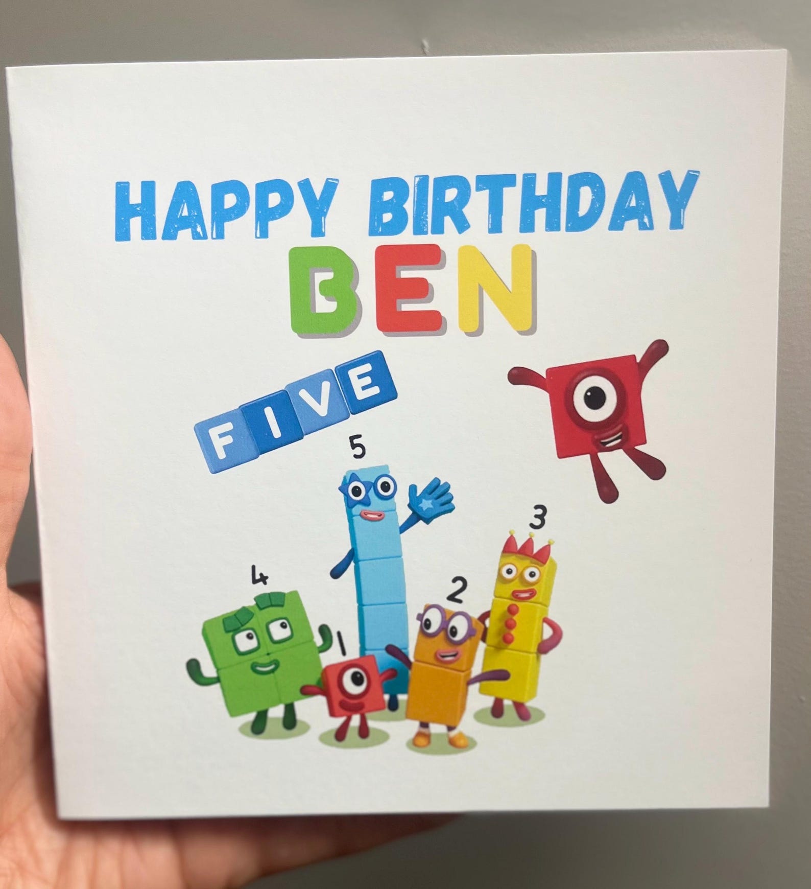 Personalised Number Blocks Birthday Card, Name and Age Personalisation ...