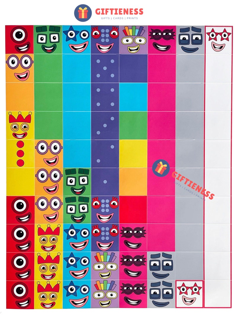 Number Blocks Replacement Face Plate Stickers, Numberblocks Stickers ...