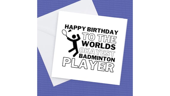 Happy Birthday Card for the Badminton Player - Etsy