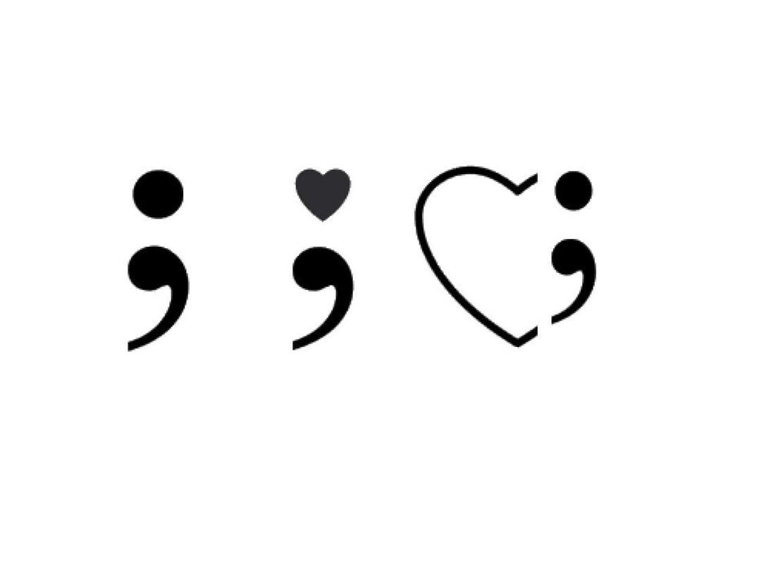 Semi Colon Semicolon Vinyl Decal Sticker Label Mental Health Water ...