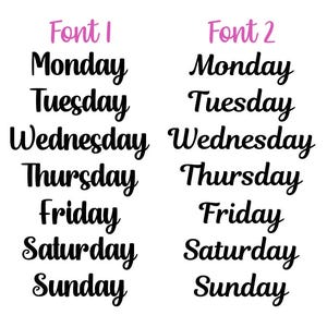 Full Set of 7 Days of the Week Vinyl Decal Teacher Labels School Uni ...