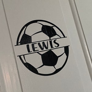 PERSONALISED Custom Football Soccer Ball Vinyl Name Label Sticker ...