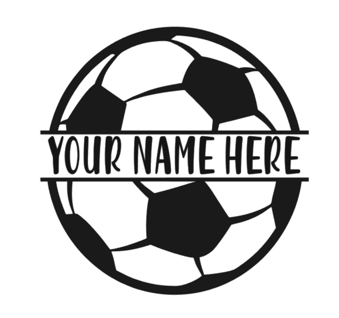 PERSONALISED Custom Football Soccer Ball Vinyl Name Label Sticker ...