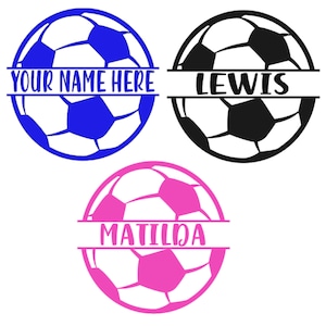 PERSONALISED Custom Football Soccer Ball Vinyl Name Label Sticker ...