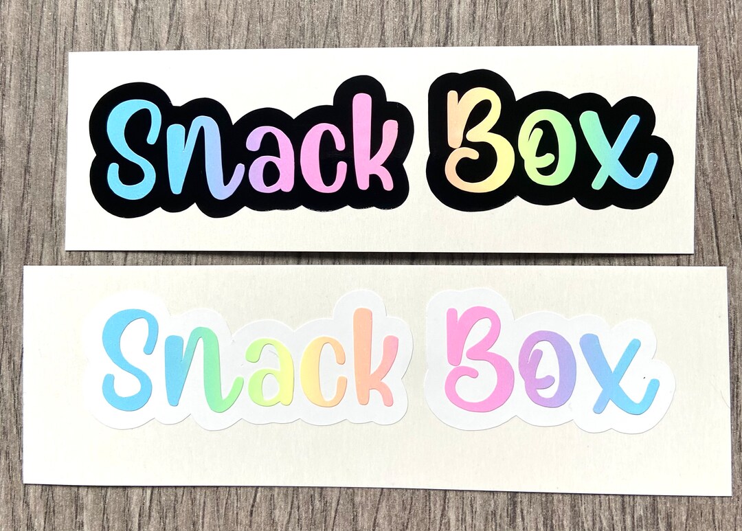 PERSONALISED Layered Custom Vinyl Snack Box Label Decal Sticker - Etsy