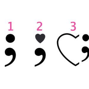 Semi Colon Semicolon Vinyl Decal Sticker Label Mental Health Water ...