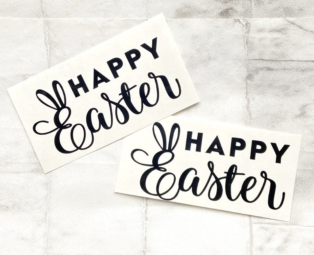 1 X Happy Easter Vinyl Decal Label Sticker - Etsy UK