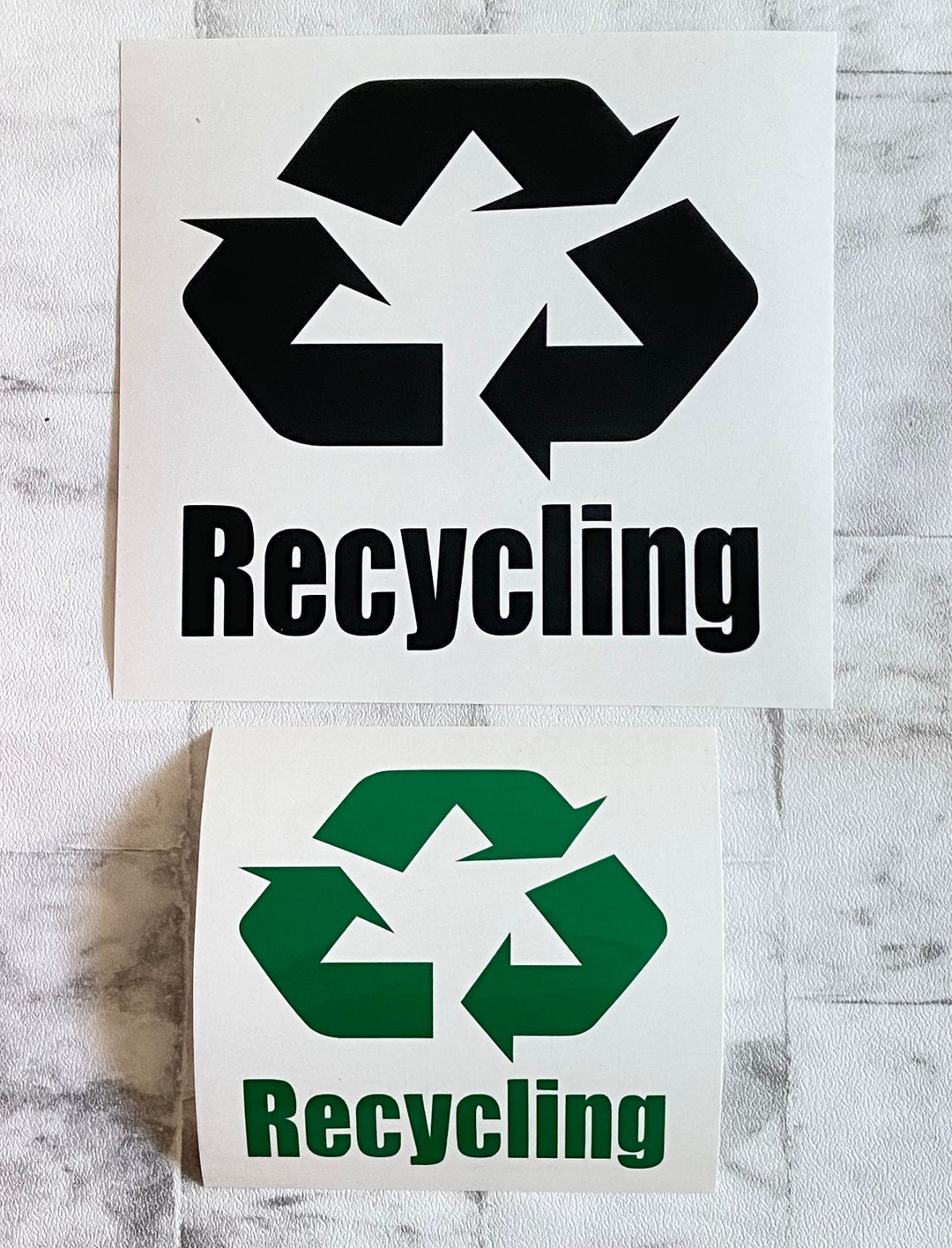 Recycling Vinyl Decal Bin Wheelie Bin Plastic Cans Paper Home Recycle ...