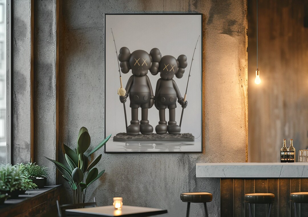 Kaws Hypebeast Toy Digital Wall Art Fishing Poster for Dorm or Room - Etsy