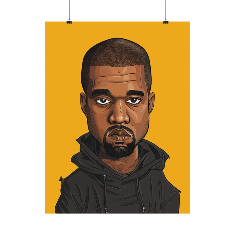 Kanye West Cartoon Poster Wall Art for Dorm/room - Etsy