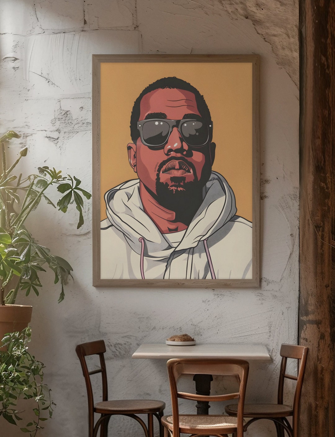 Kanye West Cartoon Poster Digital Wall Art for Dorm or Room Setup - Etsy