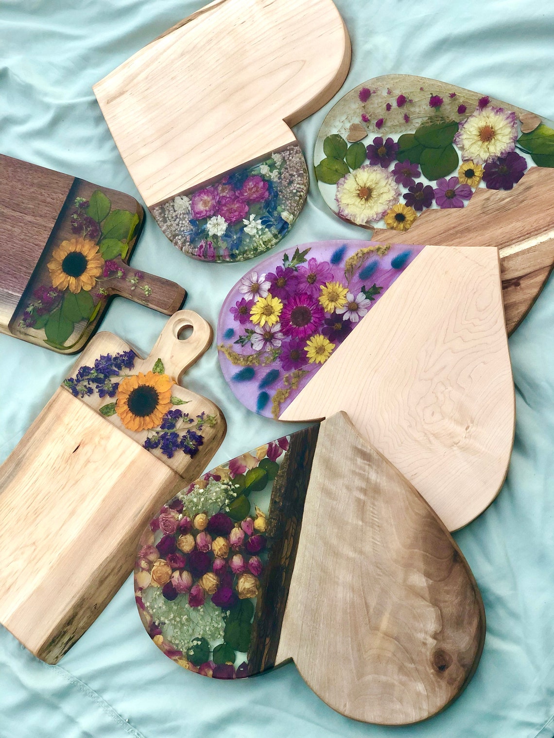 Resin Flower Cutting Board Dried Flower Charcuterie Board - Etsy