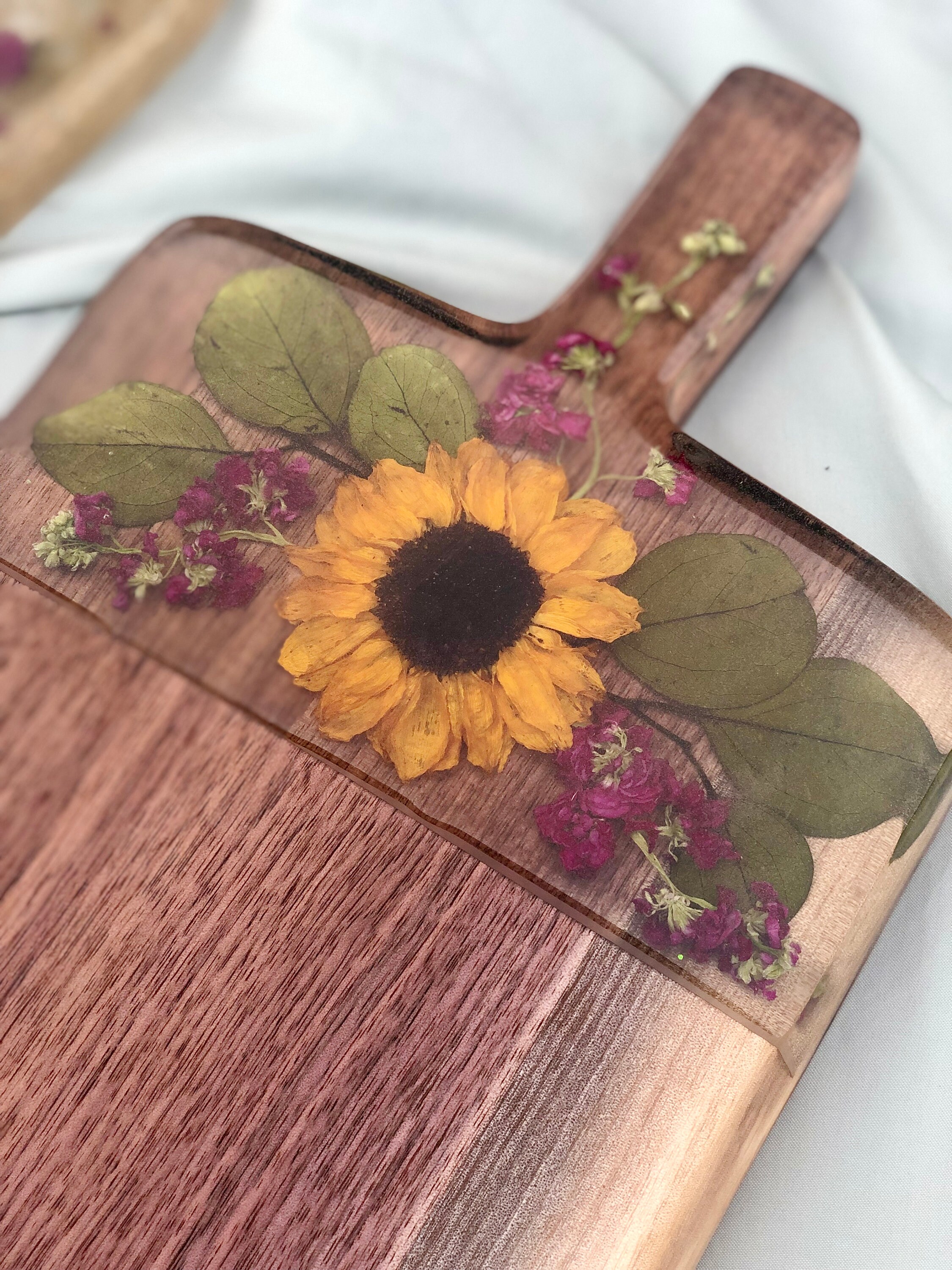 Resin Flower Cutting Board Dried Flower Charcuterie Board - Etsy