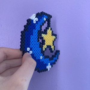 Moon and Star Perler Bead Blue and Yellow Adorable - Etsy