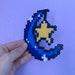 Moon and Star Perler Bead Blue and Yellow Adorable - Etsy
