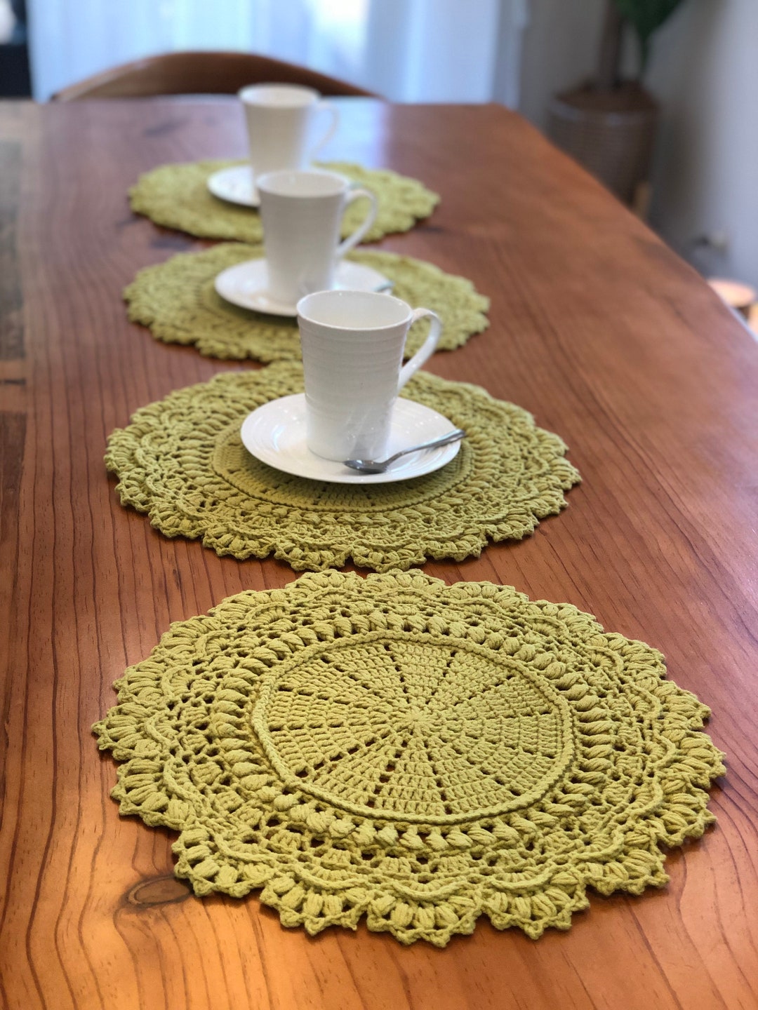 Handmade Crocheted Place Mats - Set of 4 - Etsy
