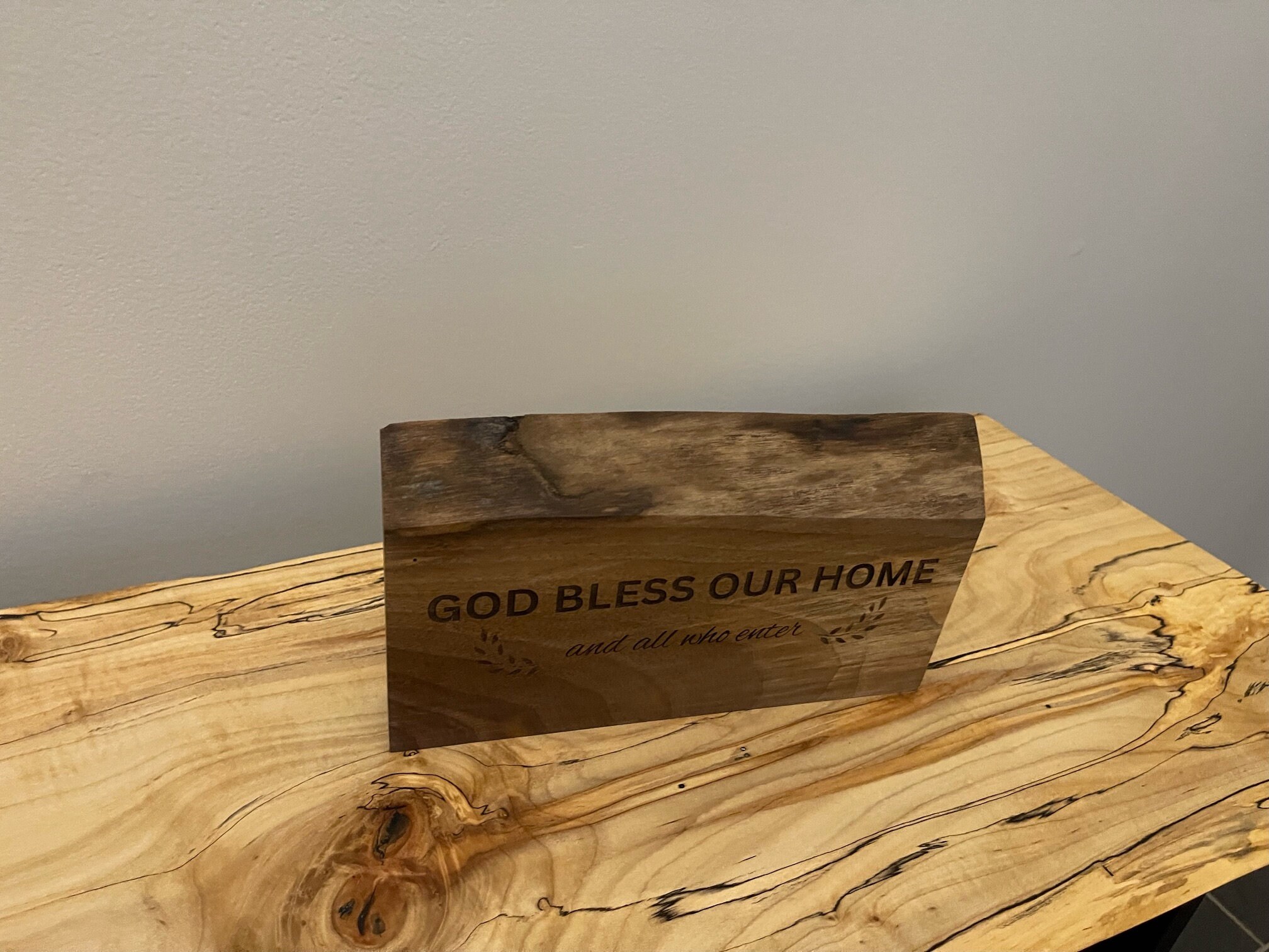 Walnut Live Edge Sign, Bless Home Sign, Every Day, Faith, Wood Sign ...