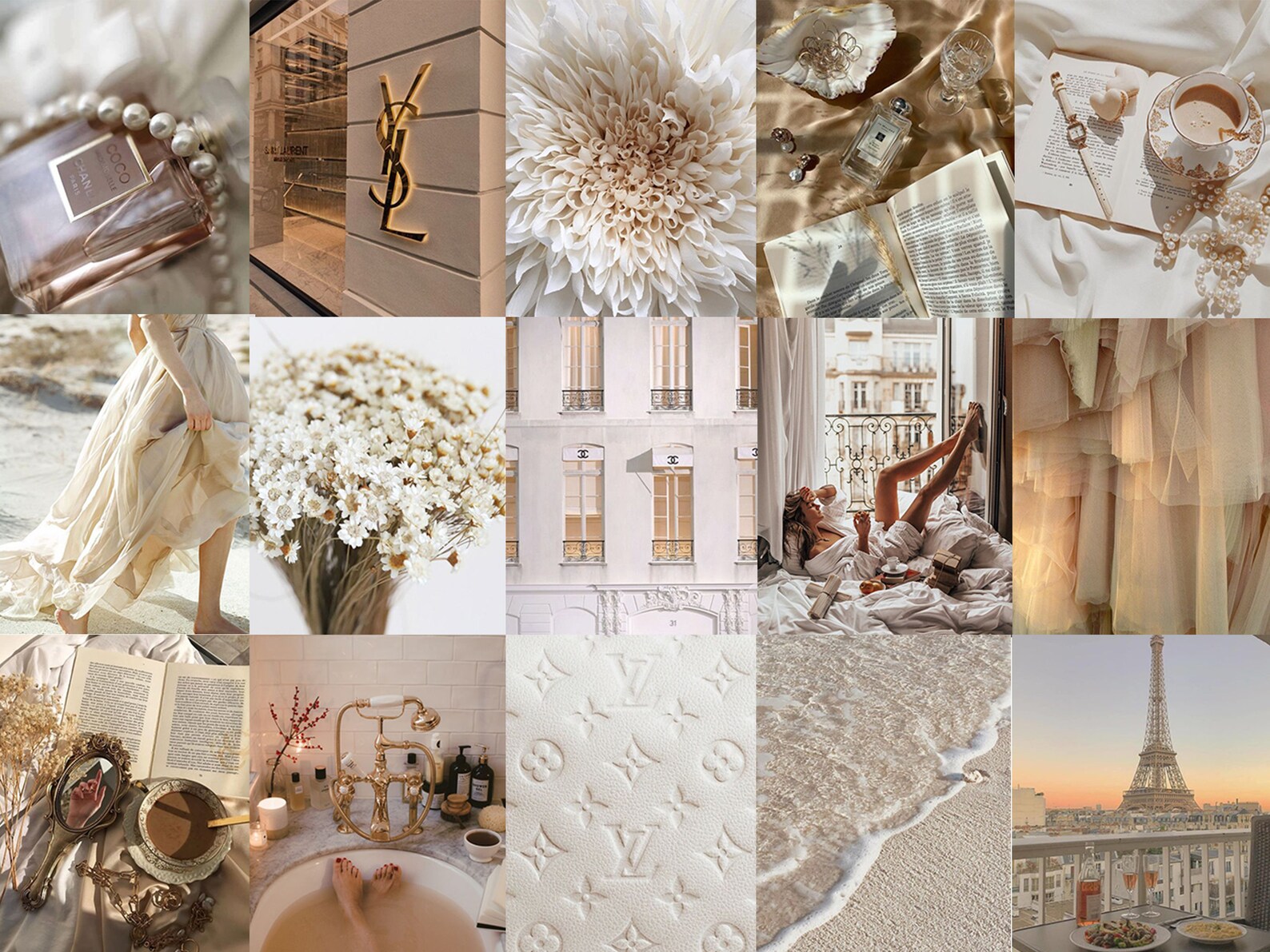 Boujee Boho Light Beige Aesthetic Wall Collage Kit 60pcs - Etsy Canada