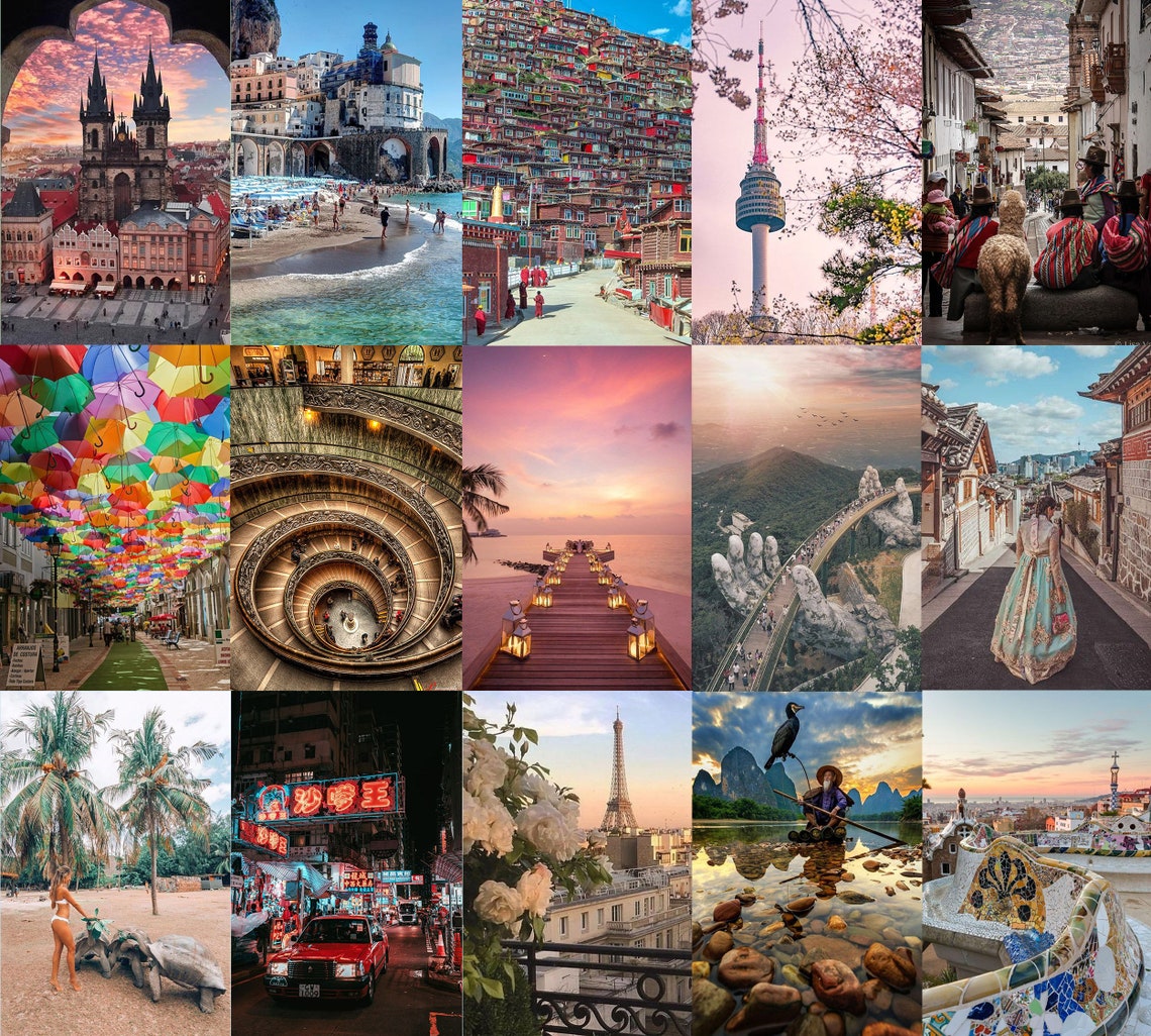 Boujee Travel Aesthetic Wall Collage Kit 60pcs Instant | Etsy