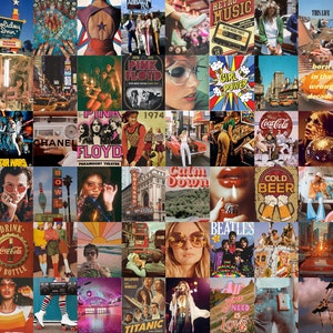 Vintage Aesthetic Retro 70s Photo Wall Collage Kit 60pcs, Instant ...