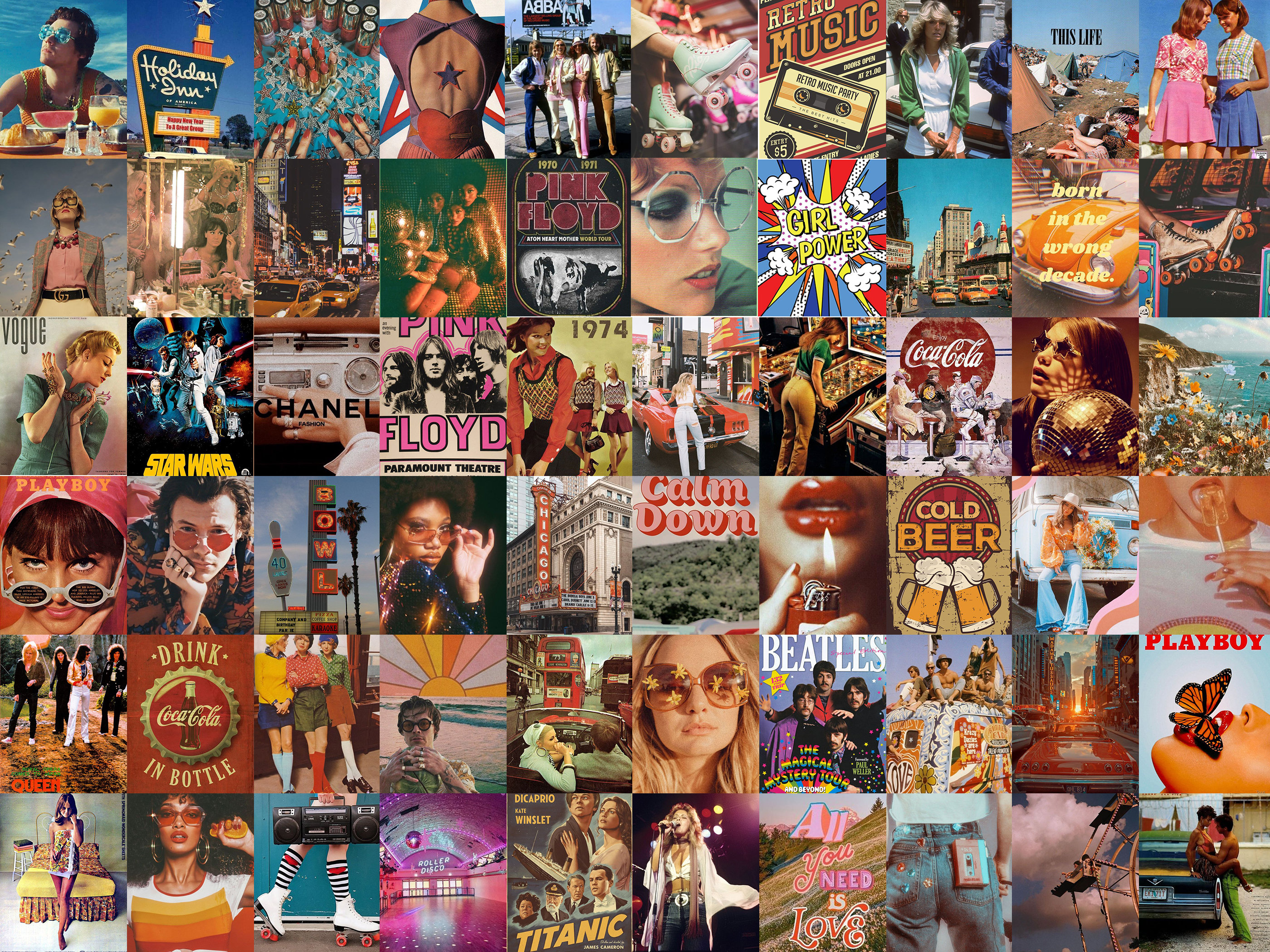 1970s Music Collage