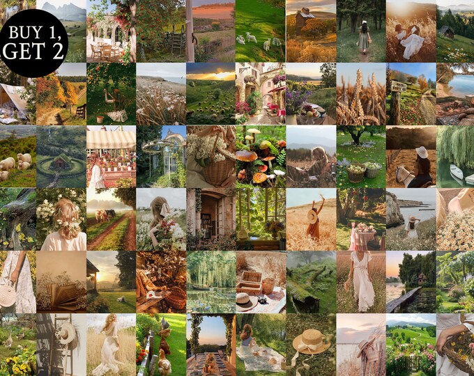 Cottagecore Aesthetic Wall Collage Kit Cottage Core Wall - Etsy