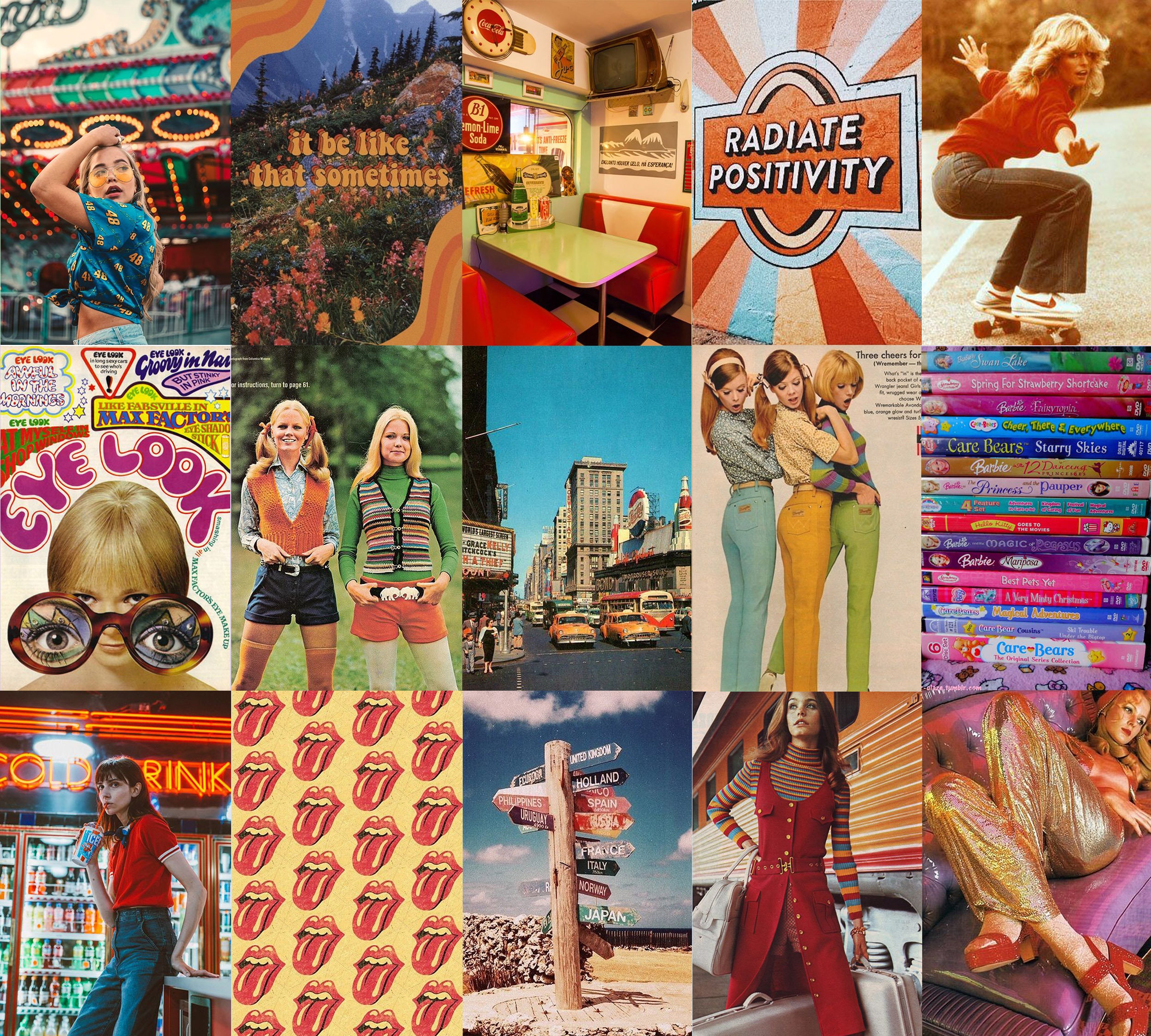Aesthetic Retro Vintage Wall Collage Kit 60pcs Instant - Etsy