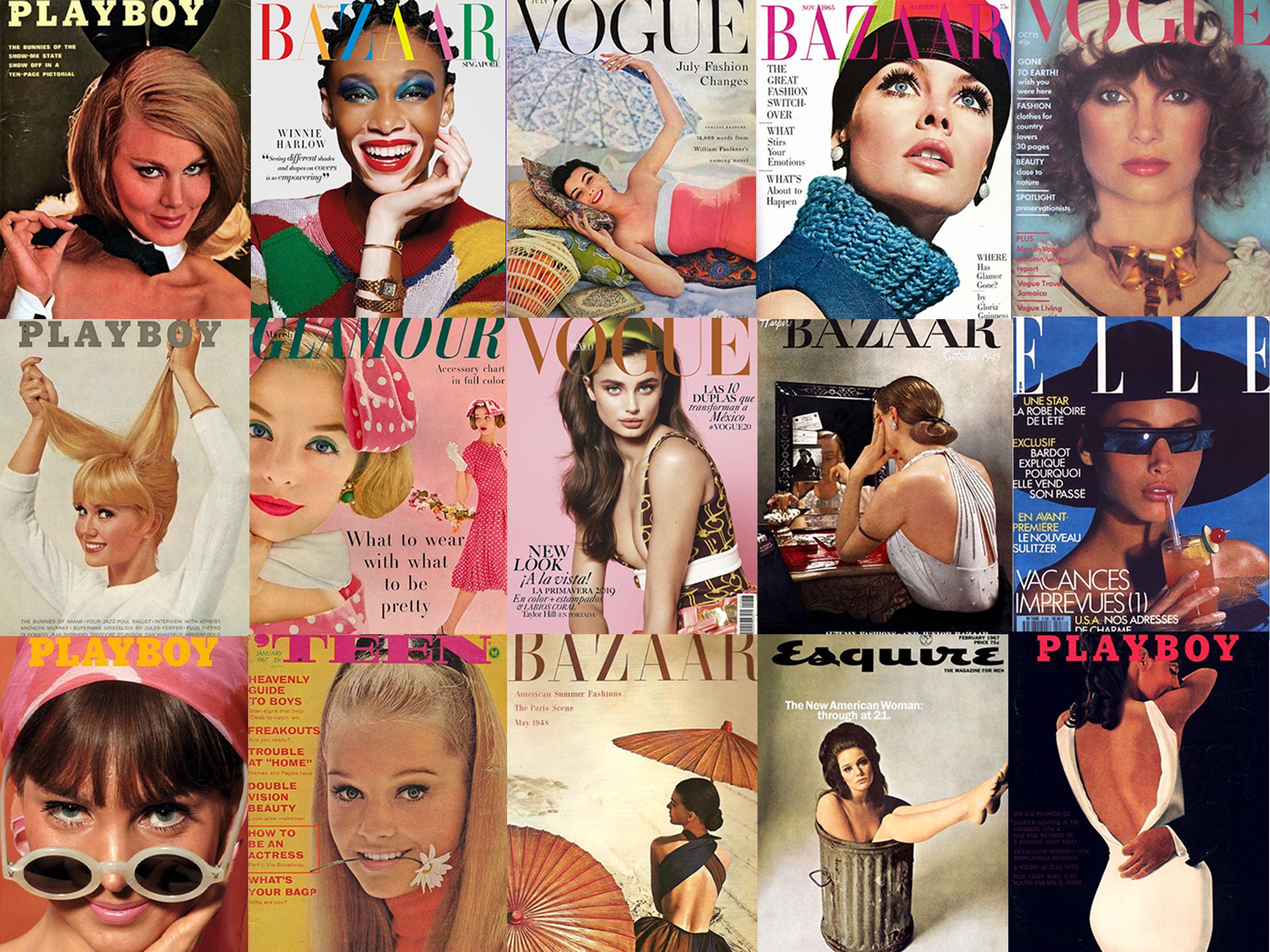 Vintage Magazine Cover Wall Collage Kit 60pcs Instant - Etsy