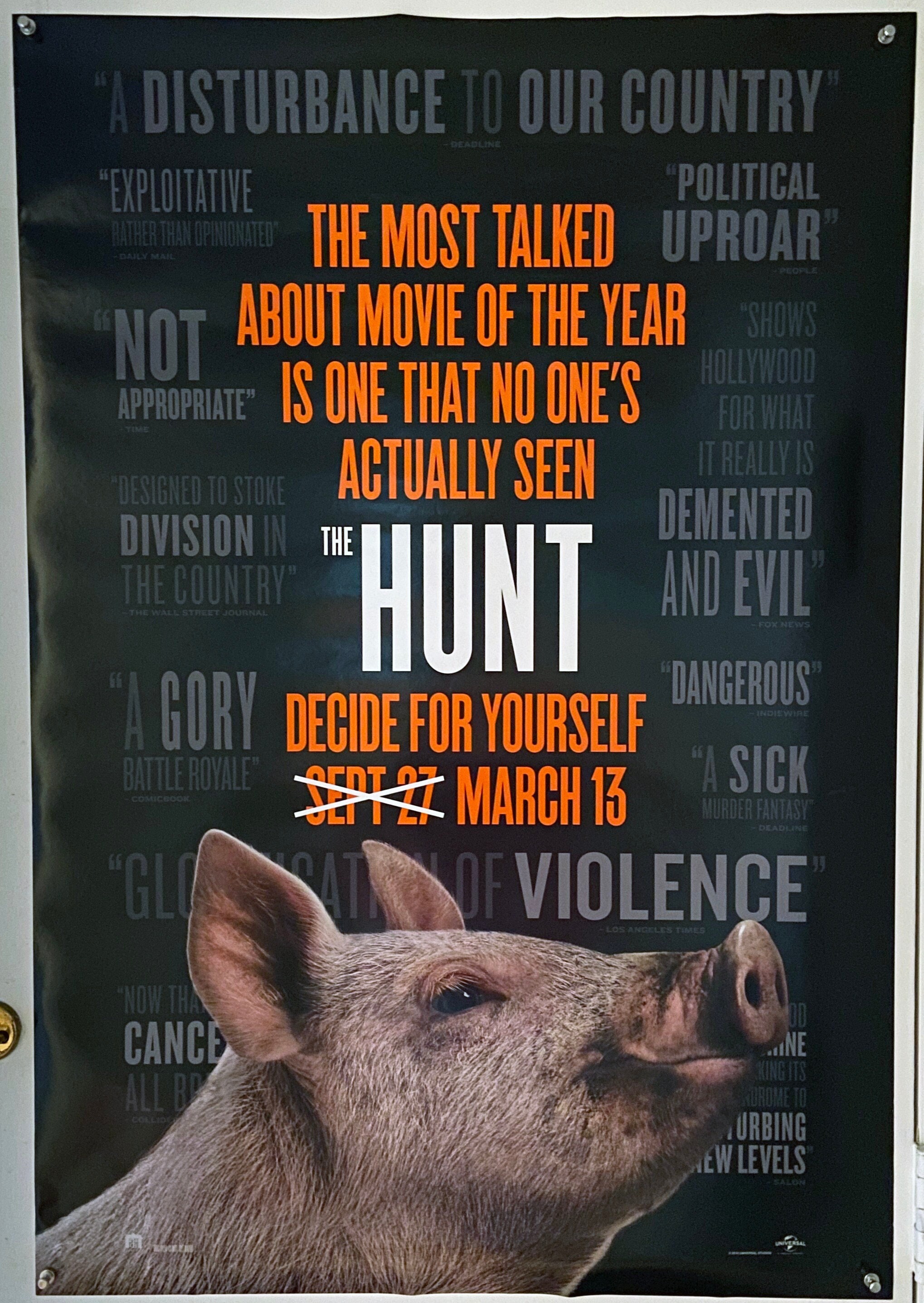 THE HUNT 2020 Original Double Sided Advance Teaser Movie Poster Betty ...