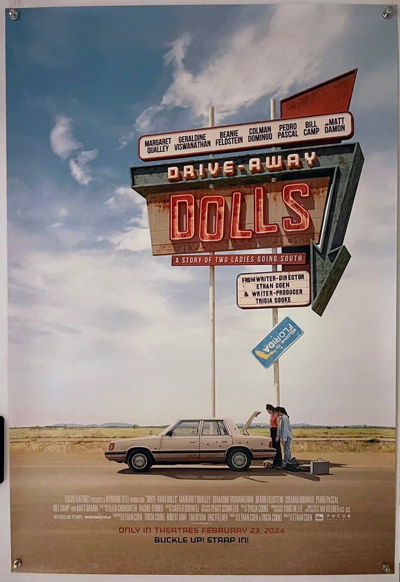 DRIVE AWAY DOLLS 2024 Original Double Sided Movie Poster Ethan Coen - Etsy