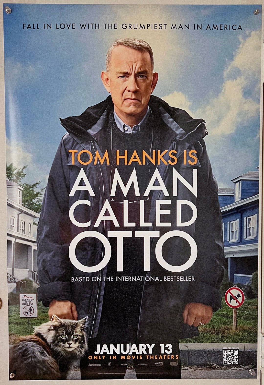 A MAN CALLED OTTO 2022 Original Double Sided Advance Movie Poster Tom ...