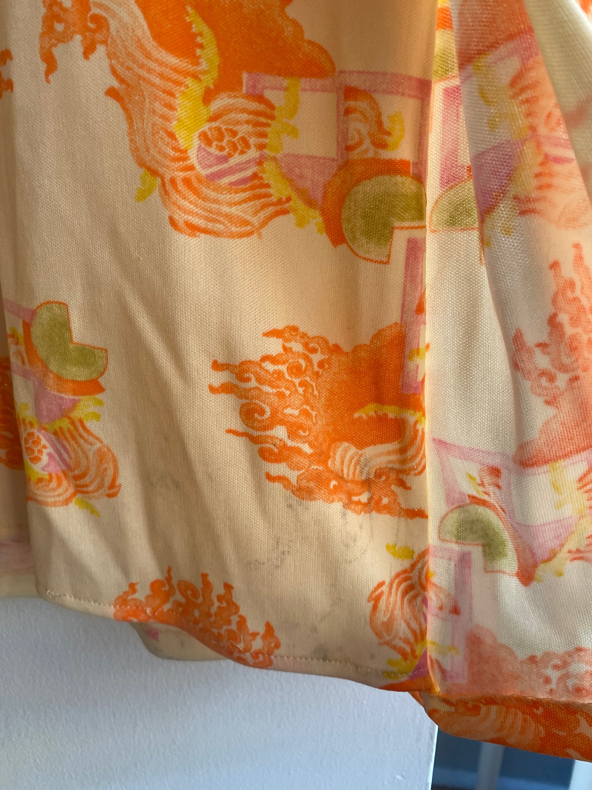 Vintage Orange Shirt Funky Pattern - Etsy