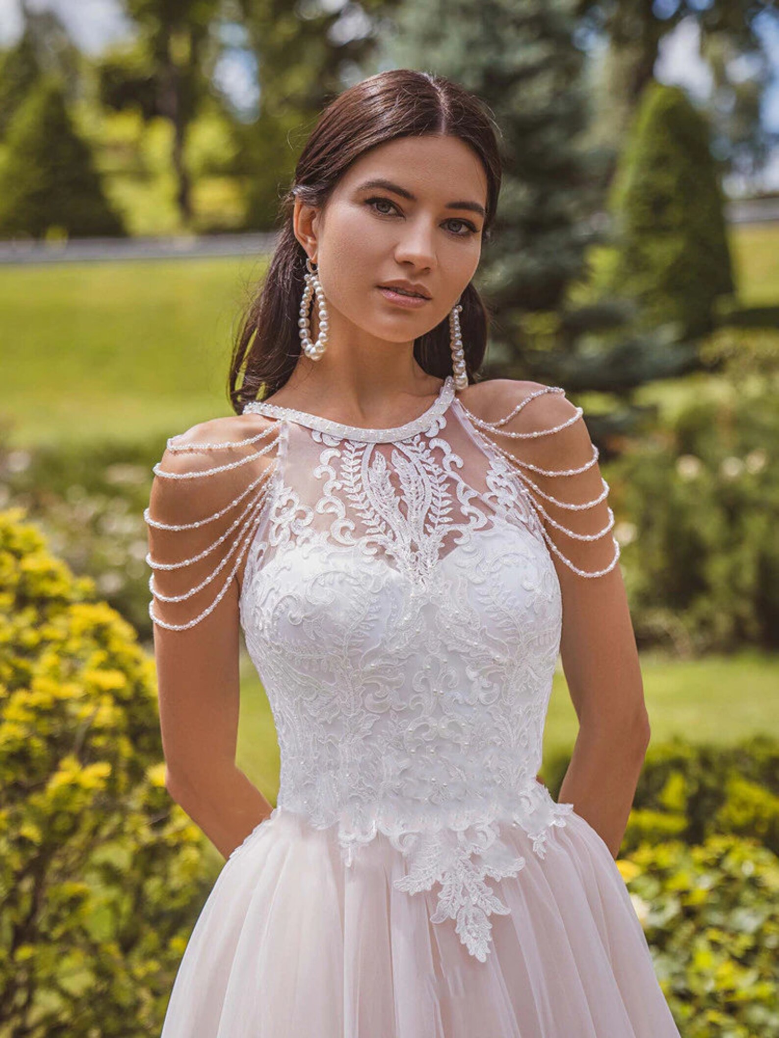 Halter Neck A Line Wedding Dresses Lace Applique Beading - Etsy