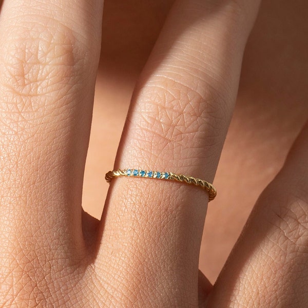 Gold Birthstone Ring - Etsy