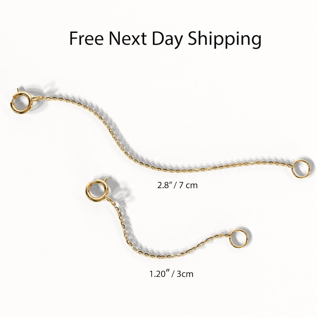 14k Gold Necklace Extender - Removable Extender - Chain Extender ...