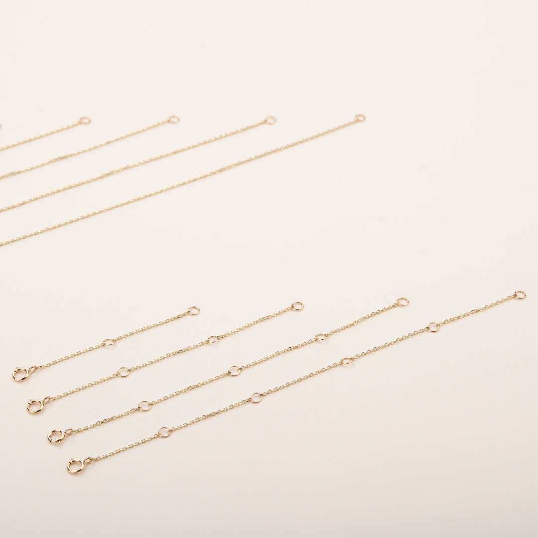 14k Solid Gold Chain Extender - 14k Removable Chain Extender - Real ...