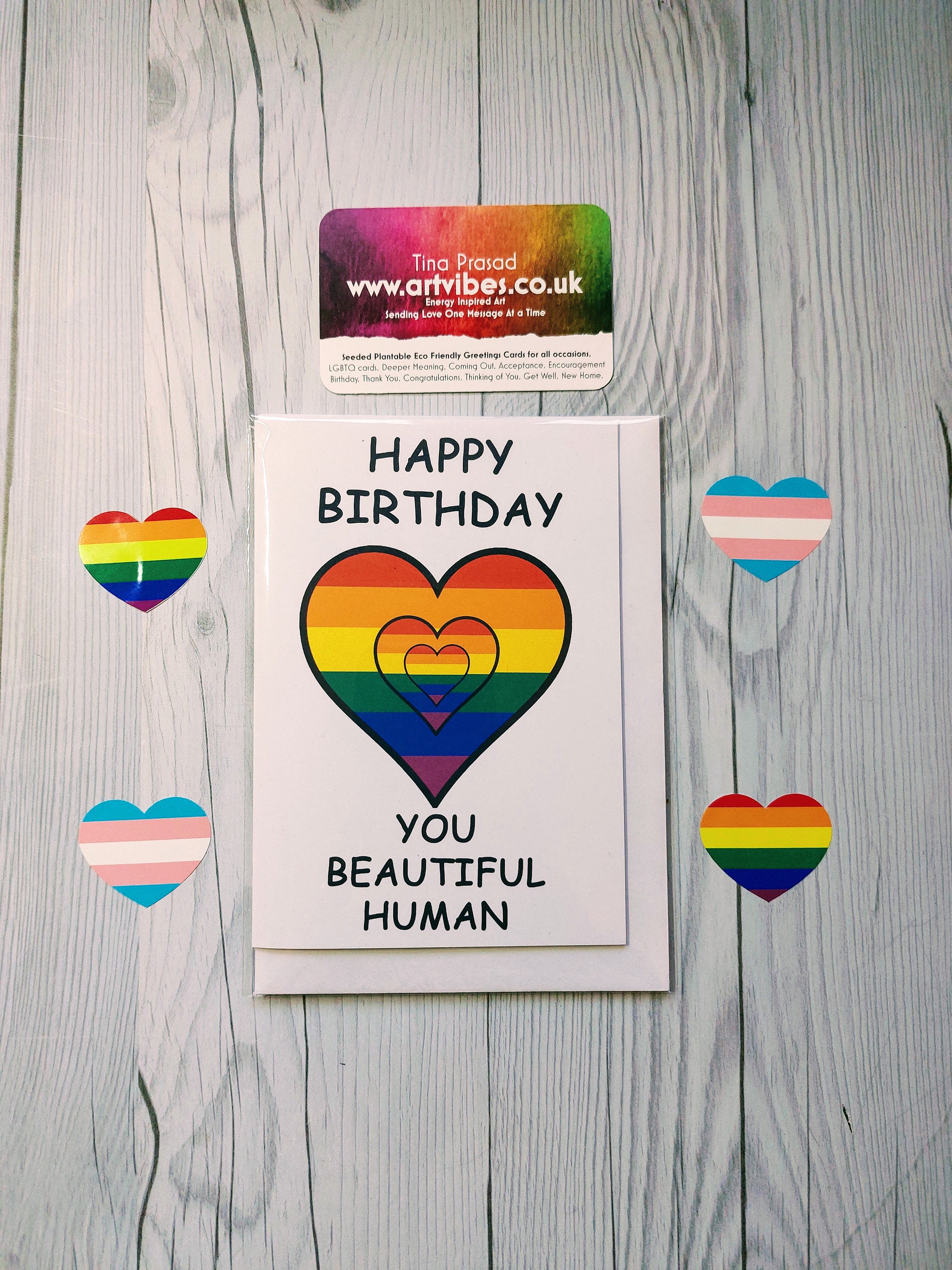 Personalised LGBTQ Support LGBT Acceptance Birthday Card Triple Heart ...