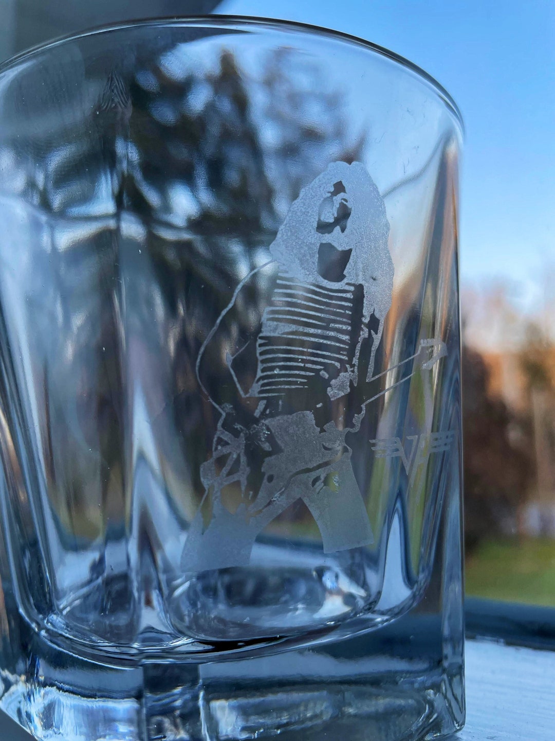 Eddie Van Halen Etched Rocks Glass - Etsy