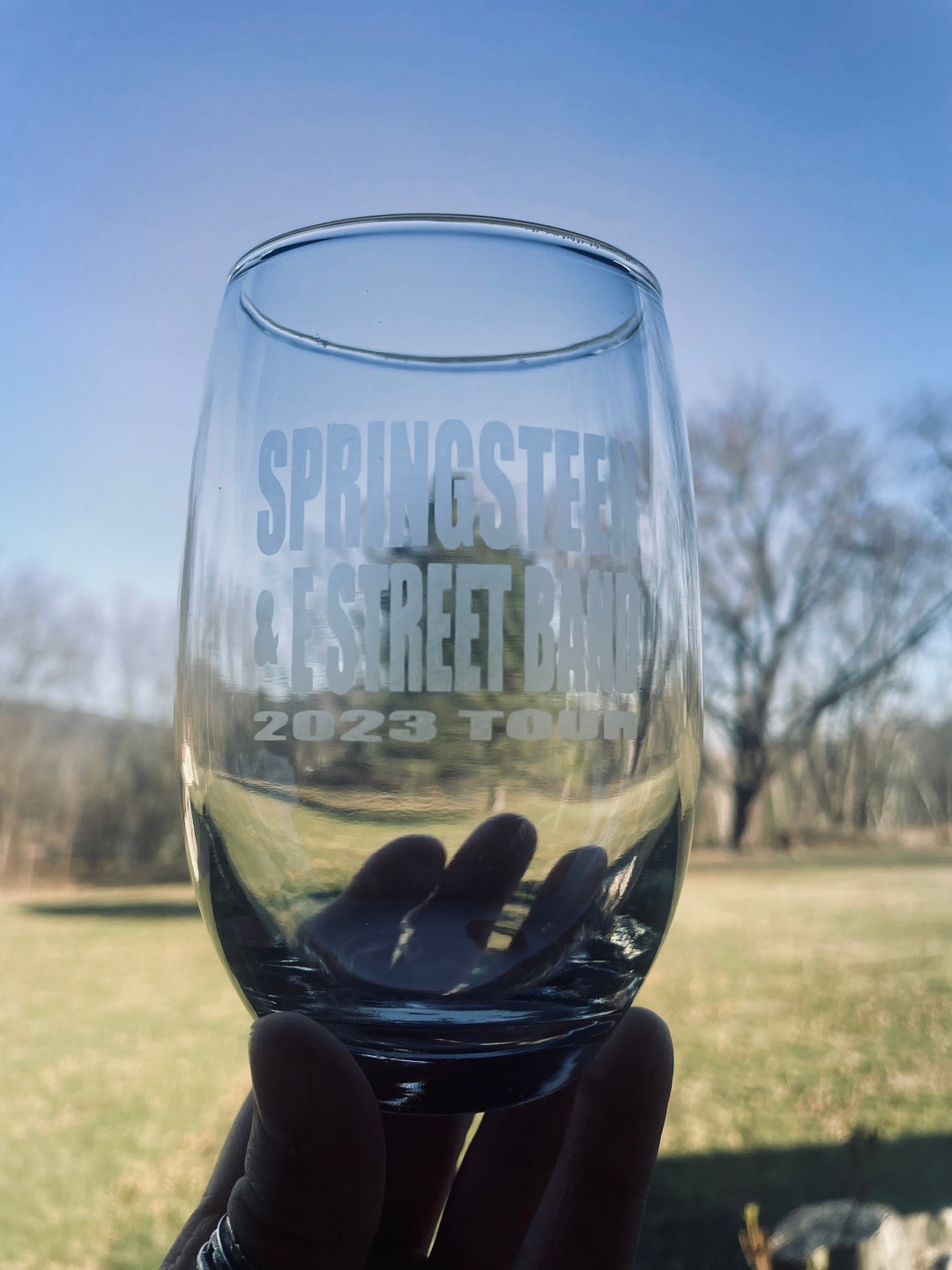 Bruce Springsteen Tour 2023 Etched Stemless Wine Glass - Etsy