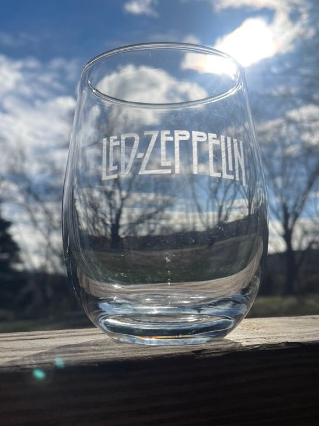 Led Zeppelin Etched Wine Glass - Etsy
