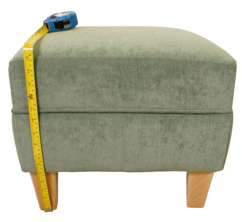 Chenille Velvet Oxford Footstool: 40cm Tall, Choice of Feet, British ...