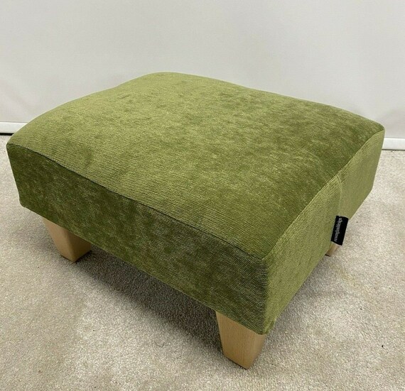 Small Footstool Crushed Chenille Velvet Made in Britain - Etsy UK