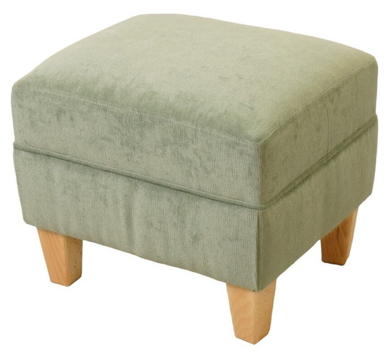 Chenille Velvet Oxford Footstool: 40cm Tall, Choice of Feet, British ...